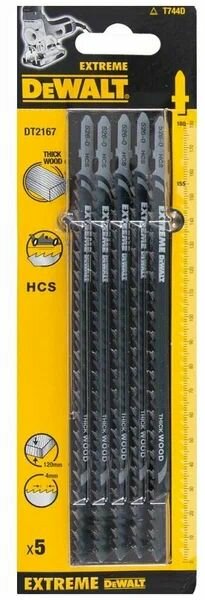 Пилка для лобзика 2167 Т- образный хвостовик // DeWALT, 5 шт.