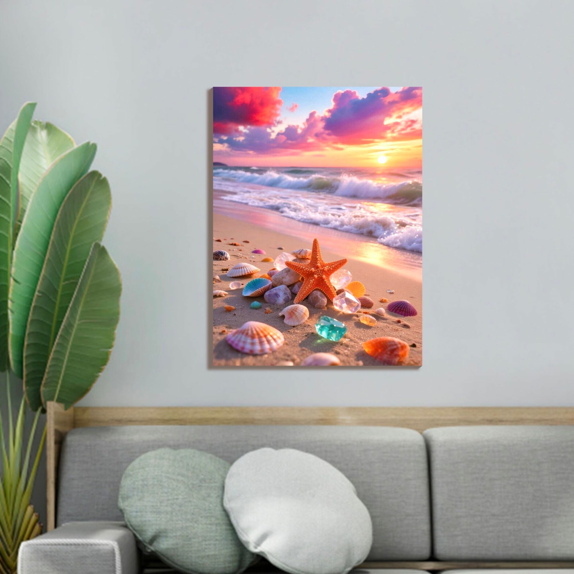 DIY Картина по номерам Пляжные раковины 40х50/без рамки/Набор для цифровой живописи