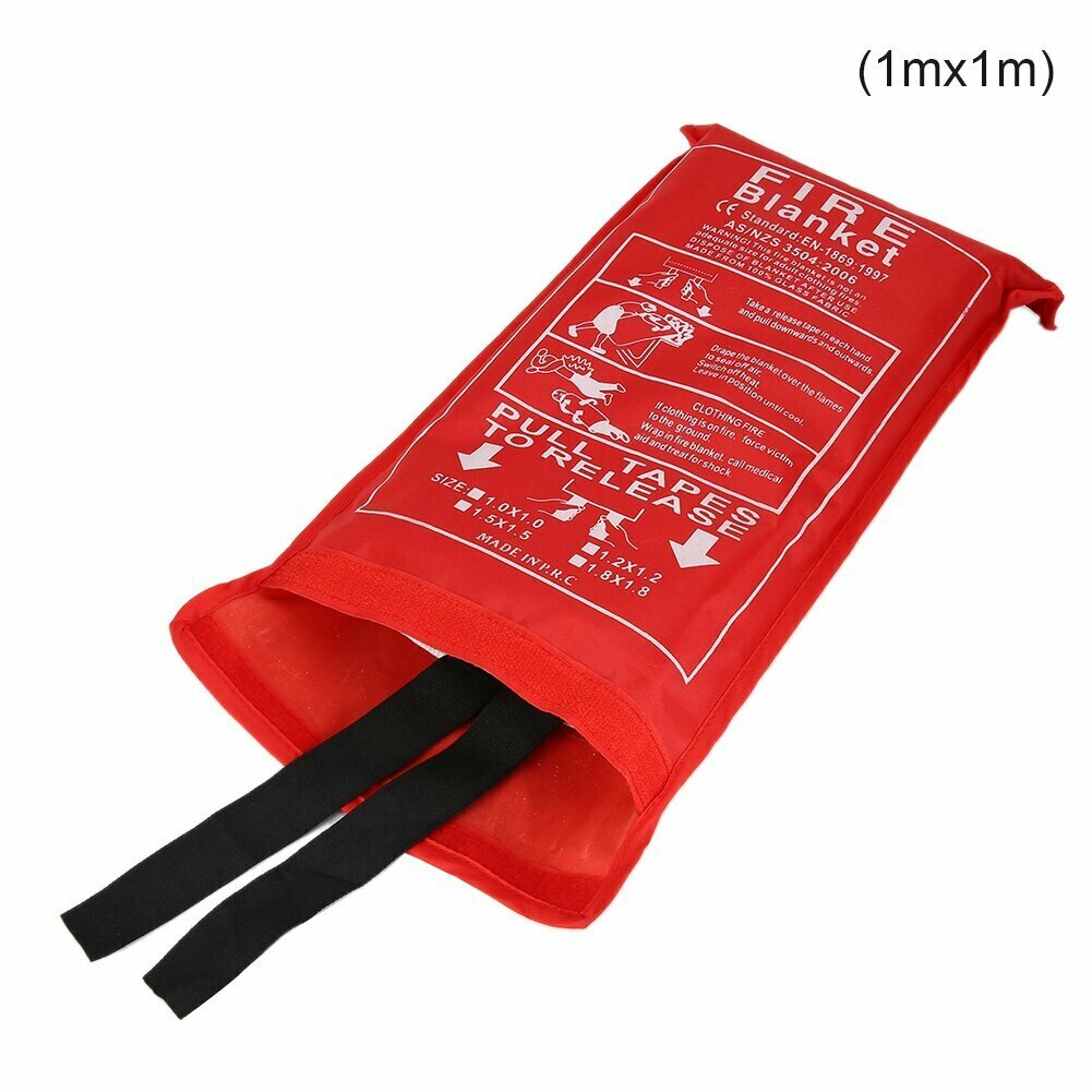 Fiberglass Emergency Fire Safety Blanket for Kitchen Camping Fireplace Grill Car(1 * 1m)
