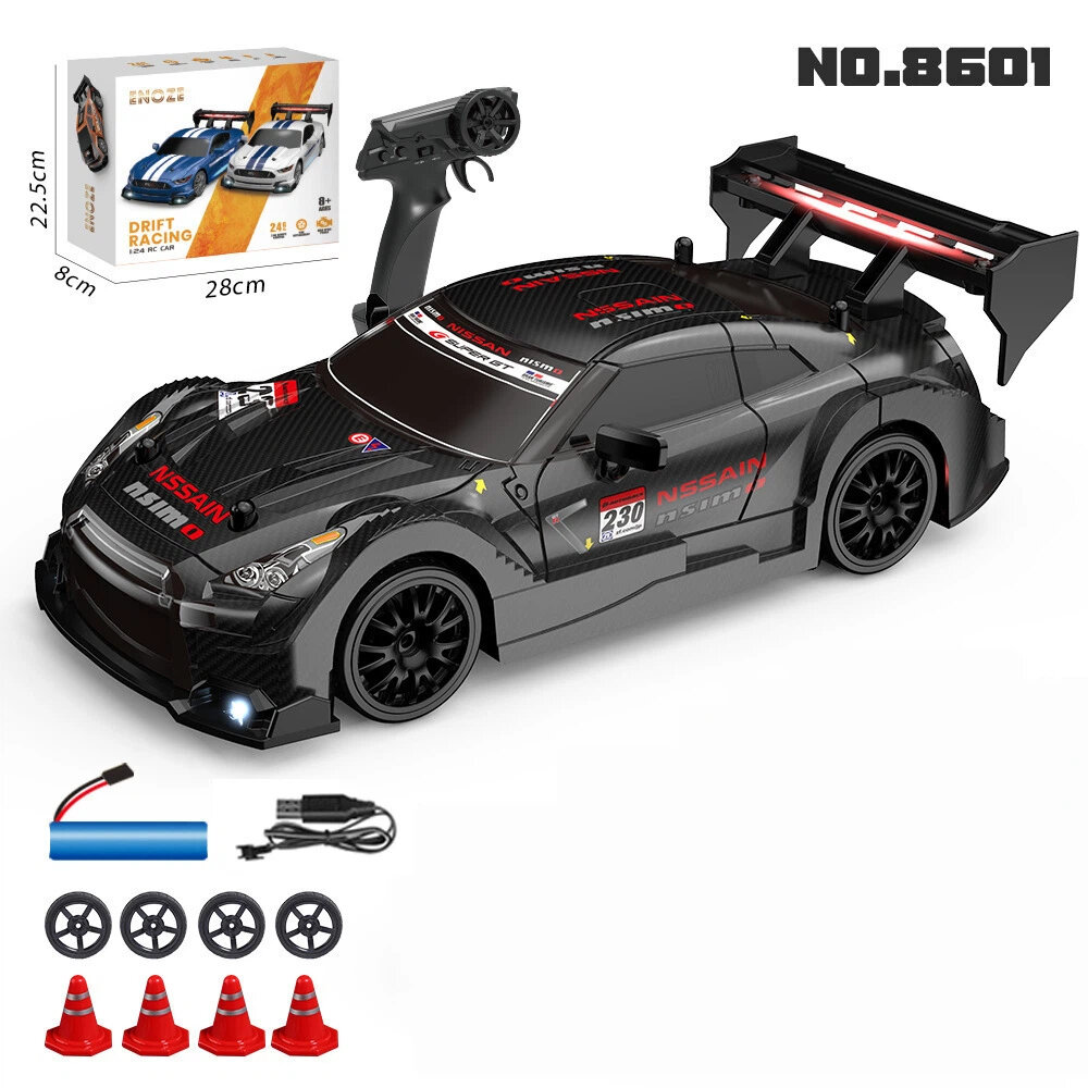 Детский гоночный автомобиль с дистанционным управлением, модель 1:24RC GTR, полноприводный дрифт-кар