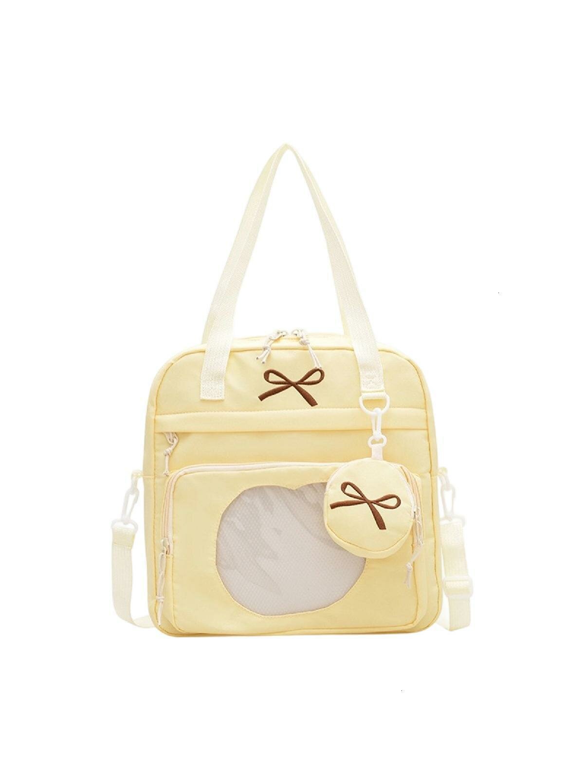 Модная прозрачная сумка с окошком, легкий нейлоновый дизайн, регулируемый ремень через плечо, вместительная незаменимая сумочка для девочек-подростков