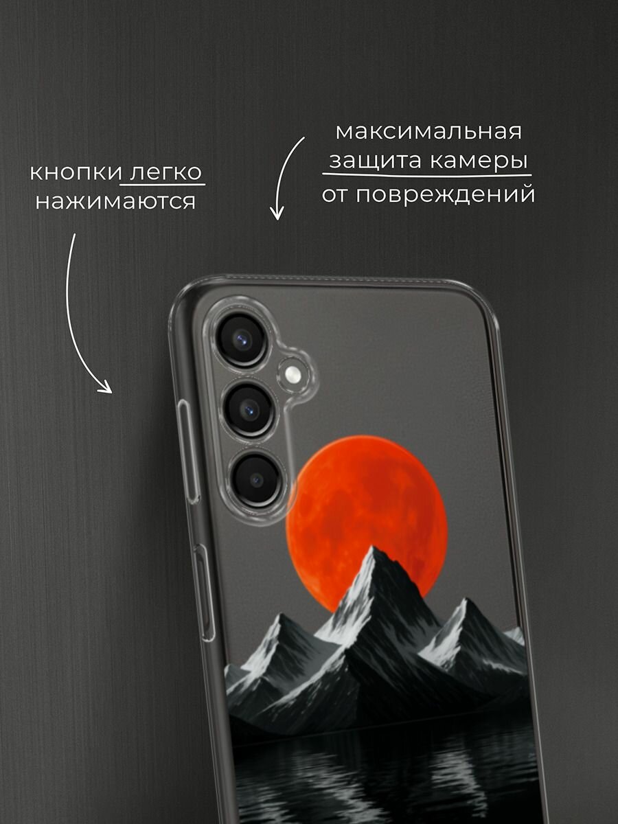 Силиконовый чехол на Samsung Galaxy A24 / Самсунг Галакси A24 с принтом Черная гора 3 — фото 1