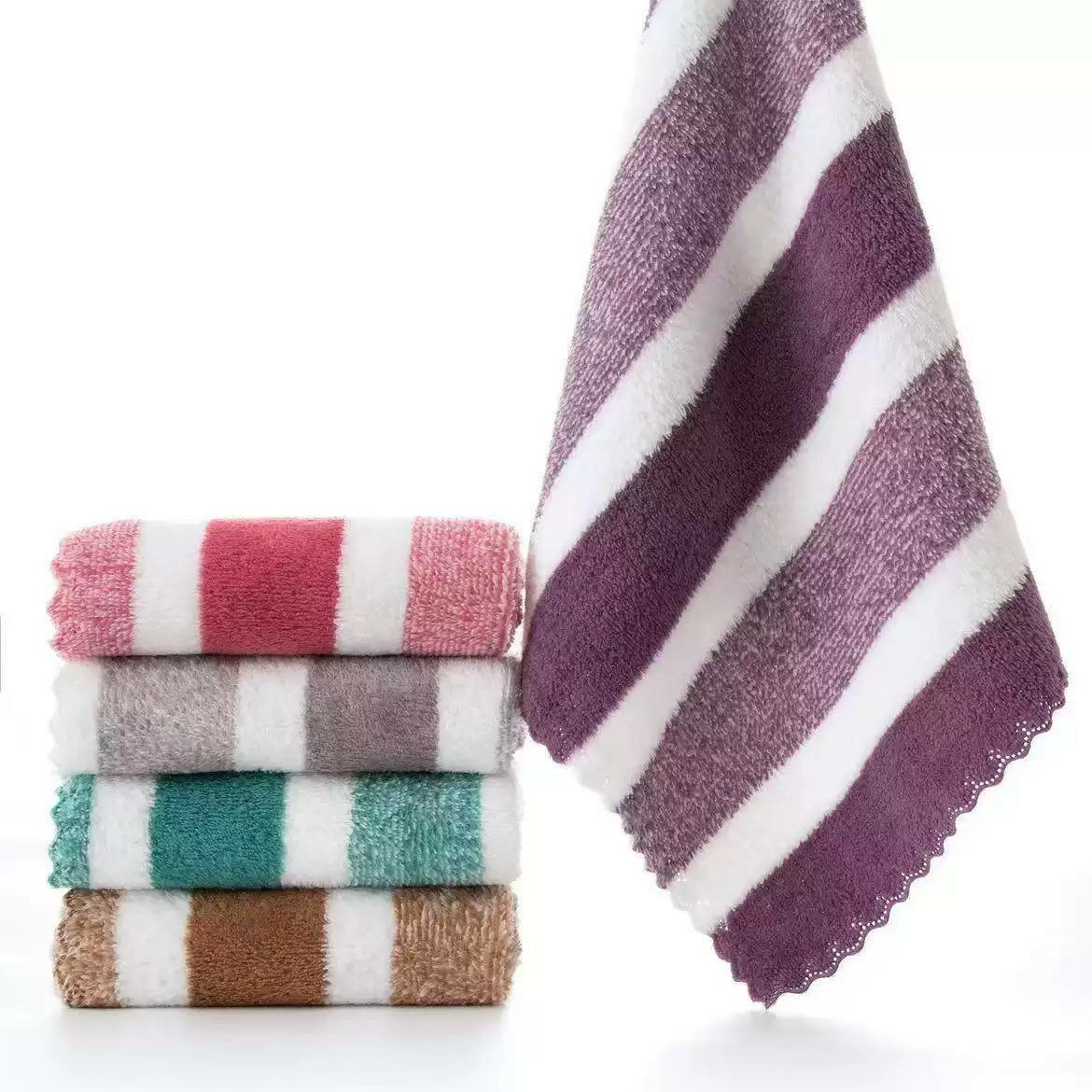 Набор кухонных салфеток, 5 штук, 30x30 см, разноцветные в полоску, мягкие