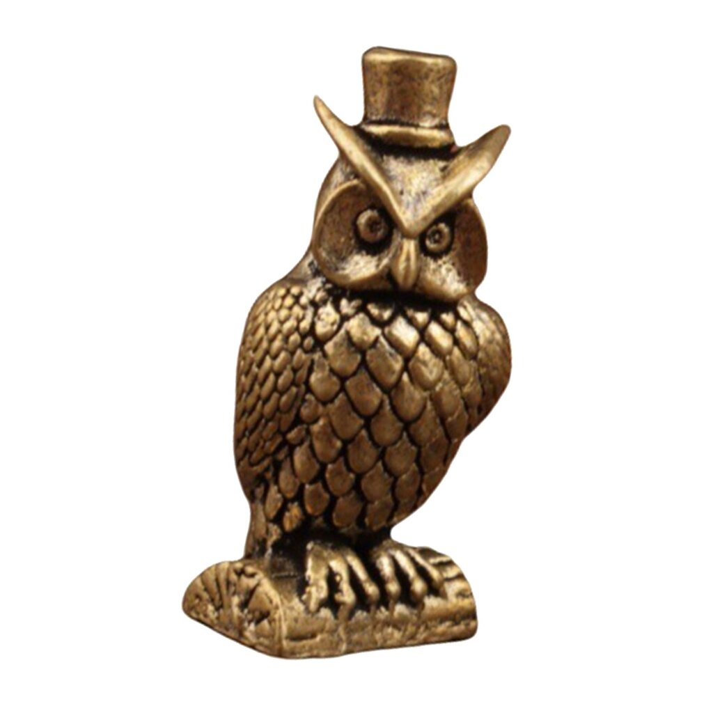 Статуэтка совы, металлические фигурки животных, скульптуры, настольное украшение для дома