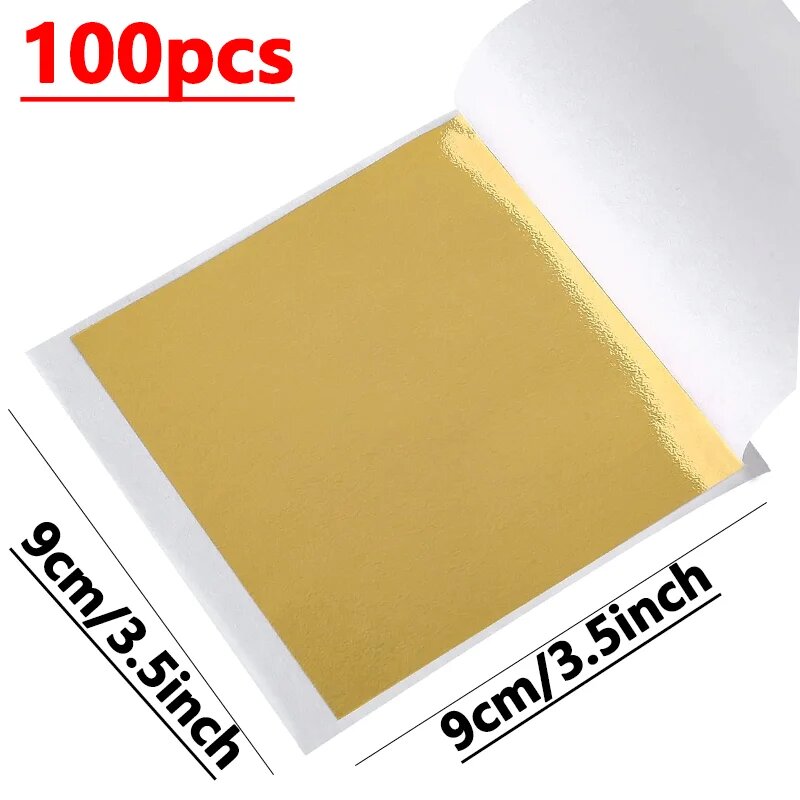Листы фольги сусальное золото 100PCS