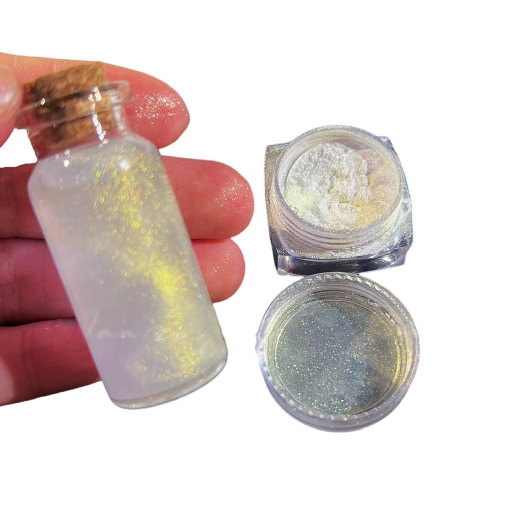 Diy эпоксидный поток конопля русалка aurora Слюдяной порошок стеклянный порошок перламутровый порошок-Aurora White