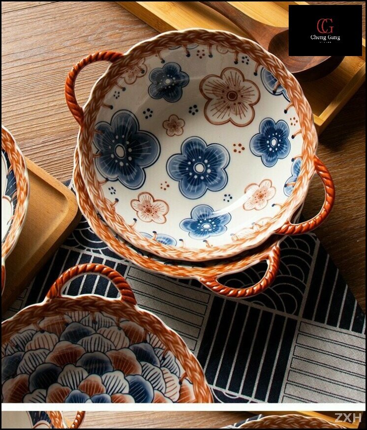 Овальный фарфоровый салатник 700 мл в эксклюзивном японском стиле, светлорозовый