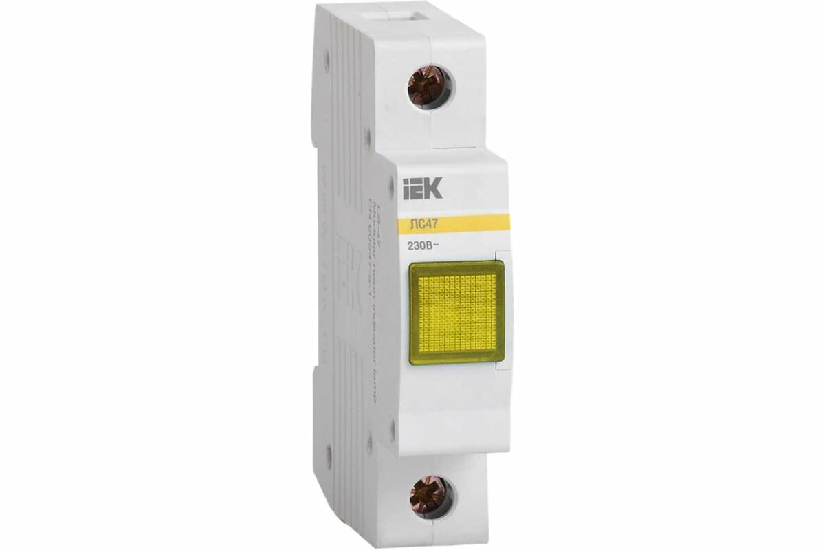 Сигнальная лампа IEK, DIN 1P, желтый неон, ЛС-47