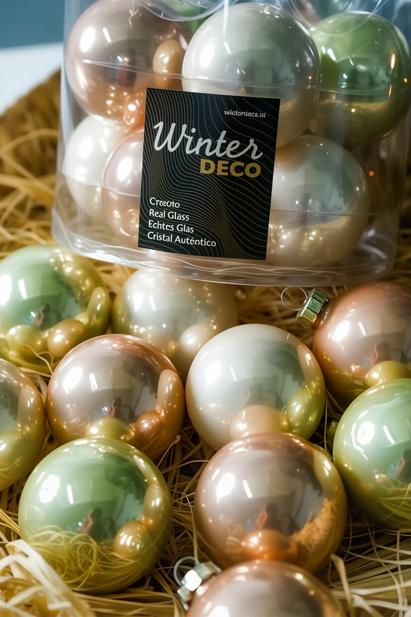 Набор стеклянных шаров Коллекция нежность рассвета, эмалевые и глянцевые, 60 мм, 20 шт, Winter Deco 2000174