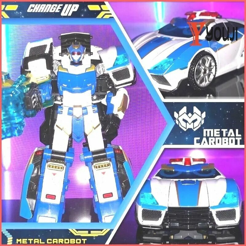 Метал Кард Бот. Блю Коп трансформер 17 см S1. METALCARDBOT