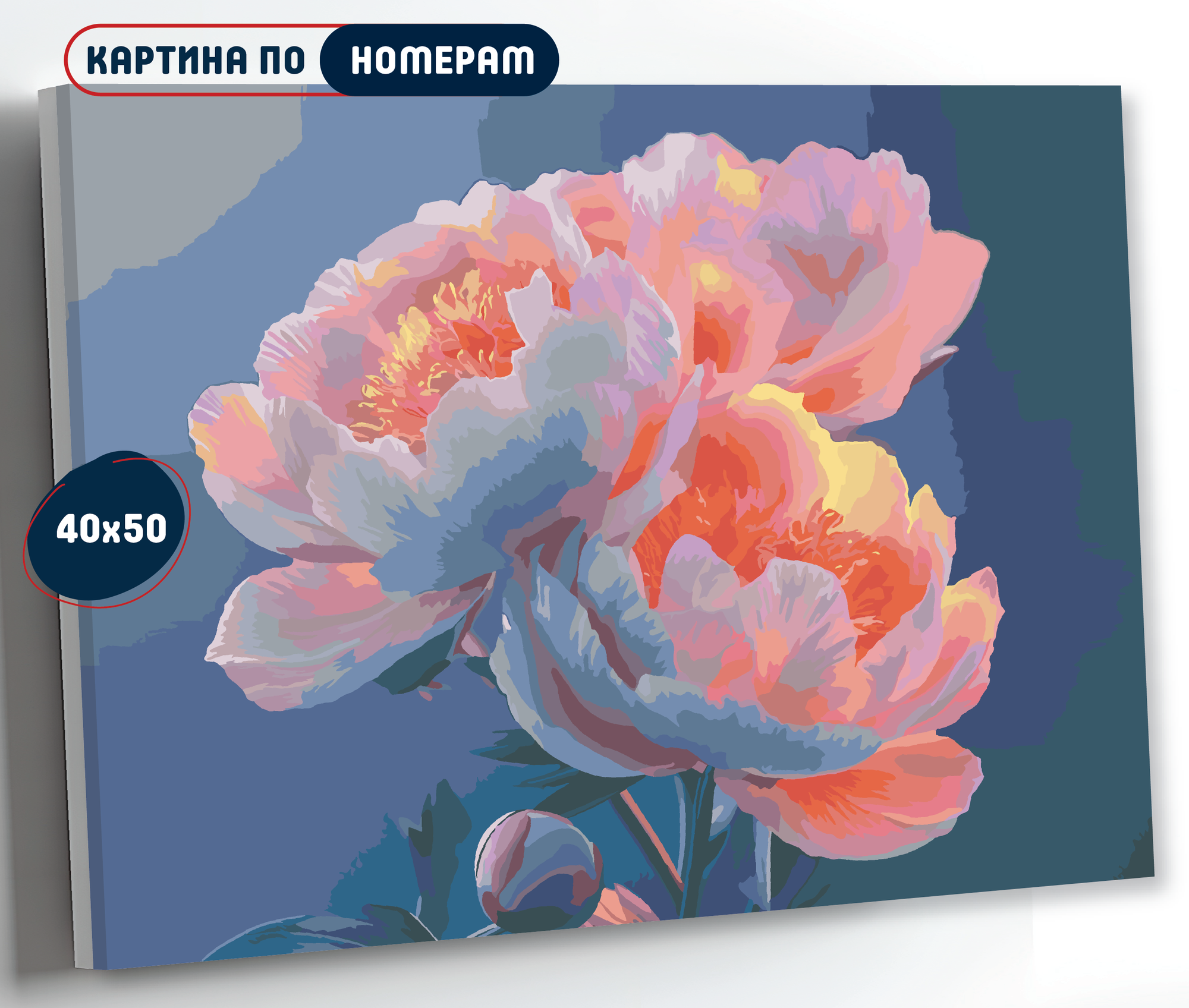 Картина по номерам "Цветы", Холст на подрамнике 40х50, набор для рисования