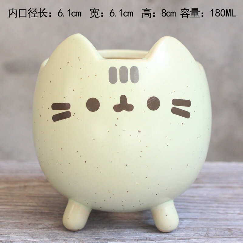 Милый горшок для суккулентов с мультяшными котиками и другими животными, небольшой керамический горшок для суккулентов, мини-горшок для цветов.