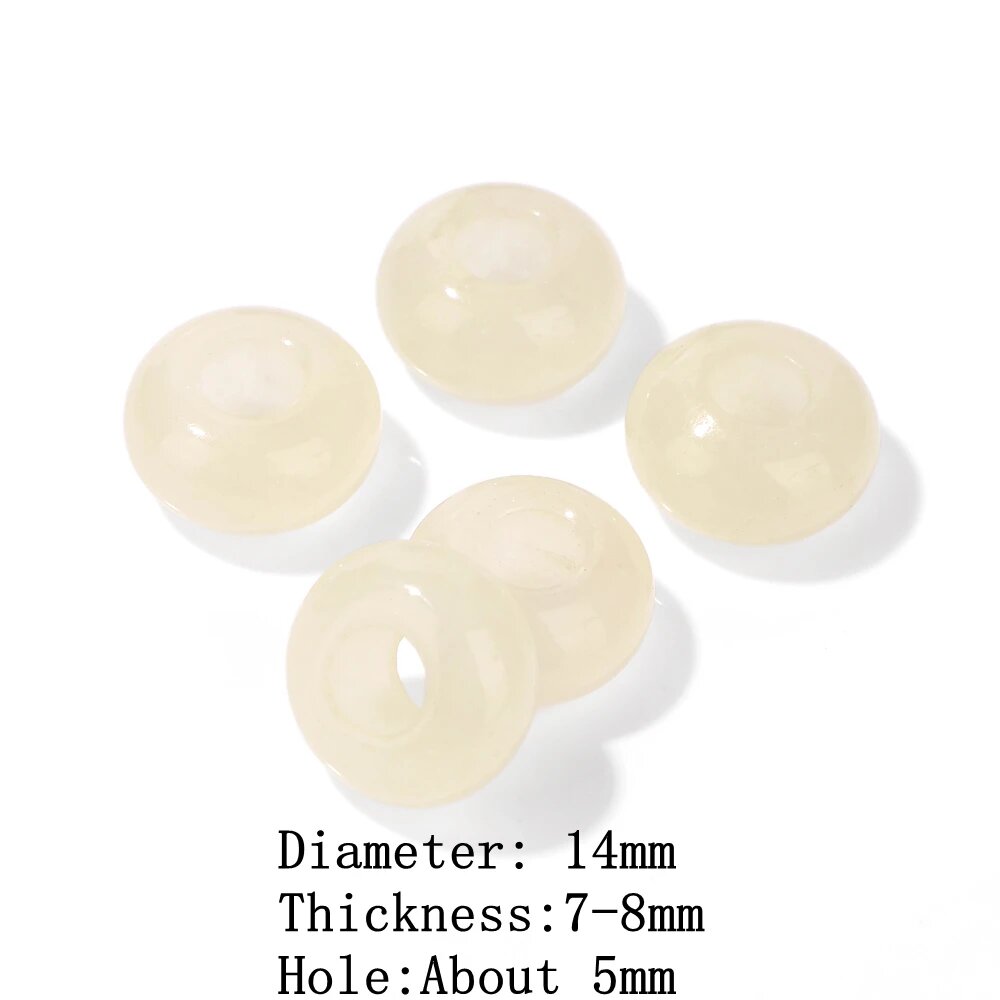 Бусины из натурального камня RISYF, круглые, большие отверстия 10 Pieces, 13. Old Yellow Jades