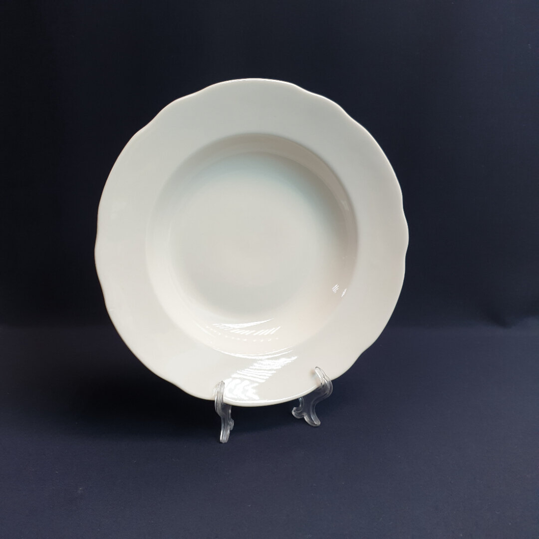 Суповая тарелка, фарфор деколь 245 мм, винтаж СССР