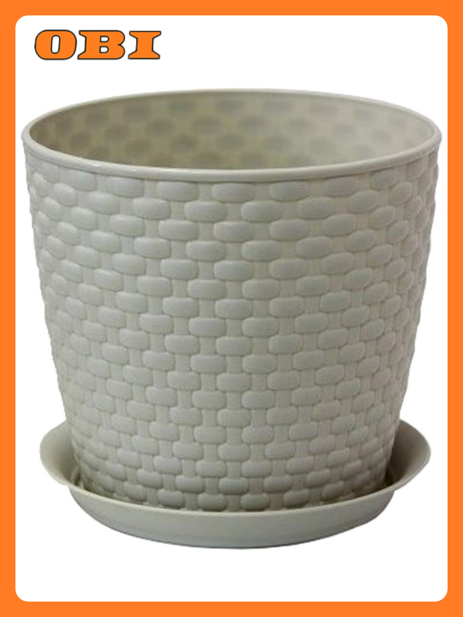 Кашпо IDEA Ротанг d18 cм 3 л искусственный ротанг белое с поддоном