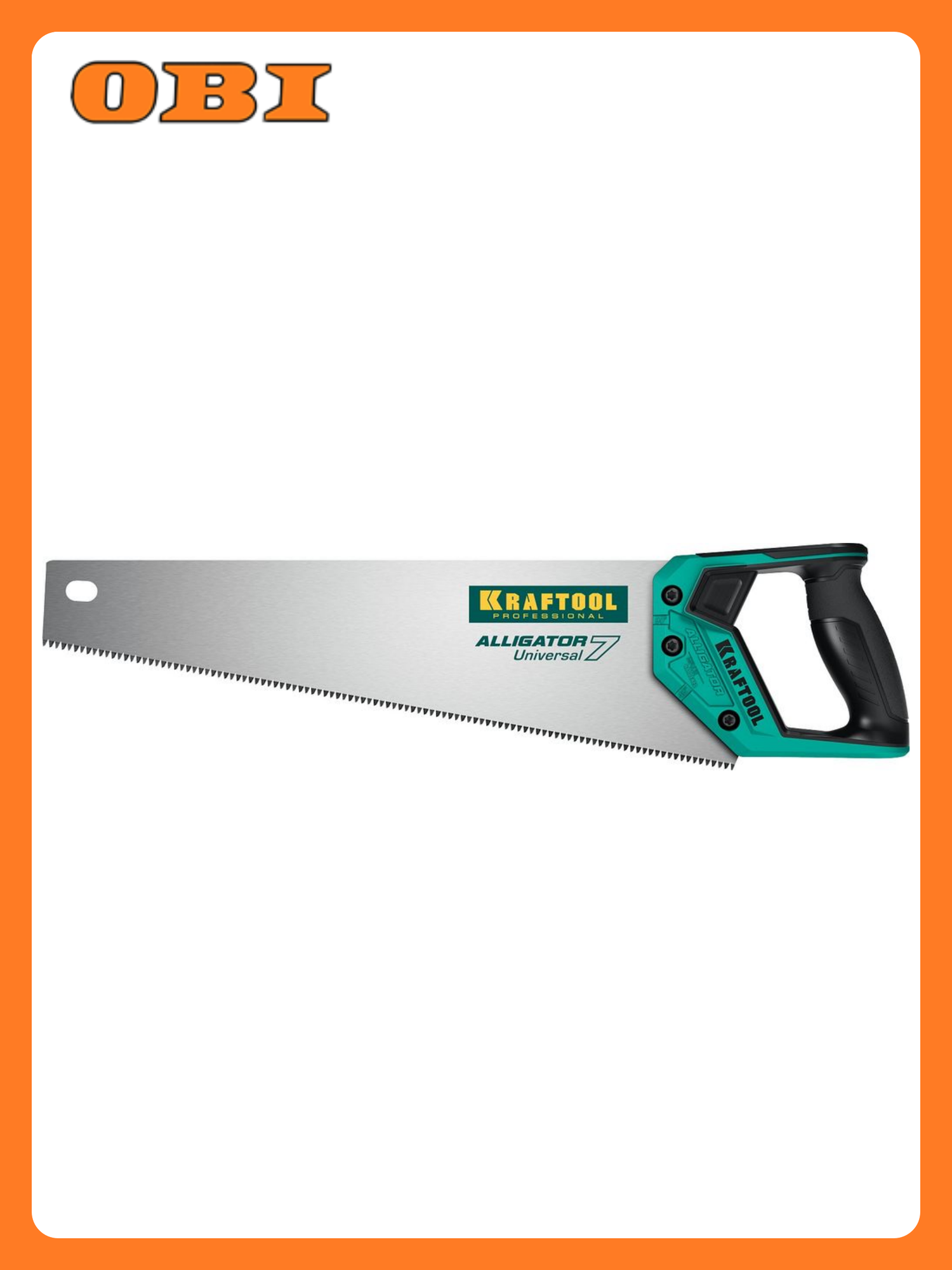 Ножовка Kraftool 7TPI, 400мм, японская сталь SK-5, 3D-зуб, зеленая