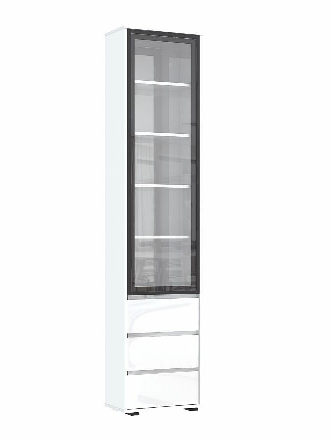 Норд Терминал-стекло 30 см. с ящиками Белый глянец, белый