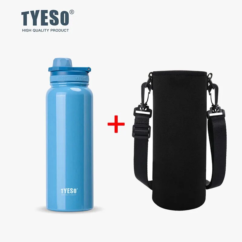 Термобутылка TYESO 750 мл, синий цвет с сумкой