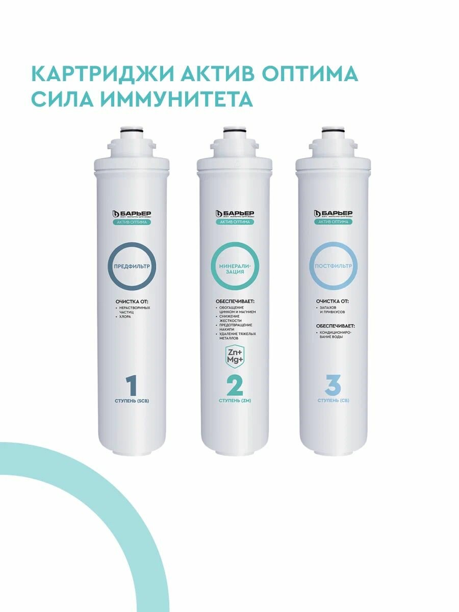 Комплект картриджей Барьер актив Оптима Сила Иммунитета, обогащает Mg и Zn, Р293Р42