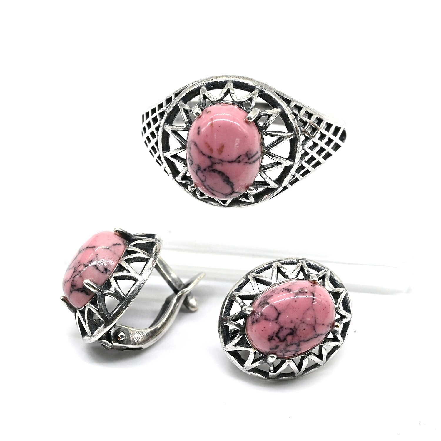 Комплект бижутерии: кольцо, кахолонг