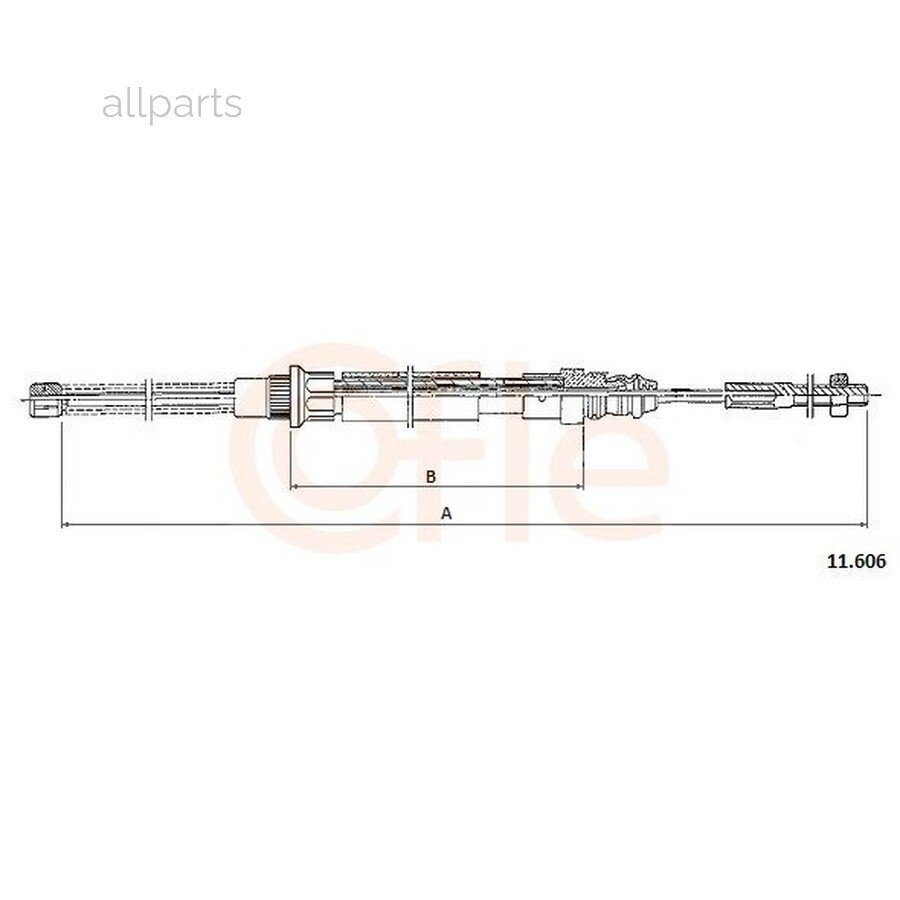 COFLE 92.11.606 Трос стояночного тормоза лев задн PEUGEOT 405 all (барабанные тормоза) (кроме 4x4) 87-96