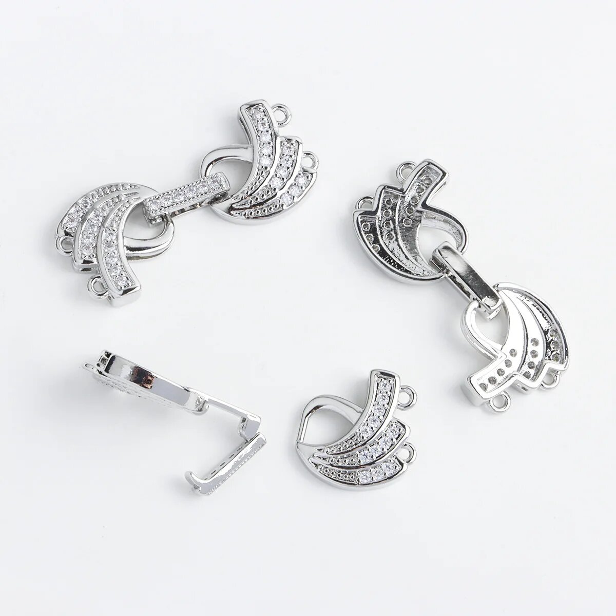 Цельный медный позолоченный циркон с инкрустацией крыльями, двубортное ожерелье, браслет, пряжка, сделай сам, ювелирные аксессуары, оптовая продажа