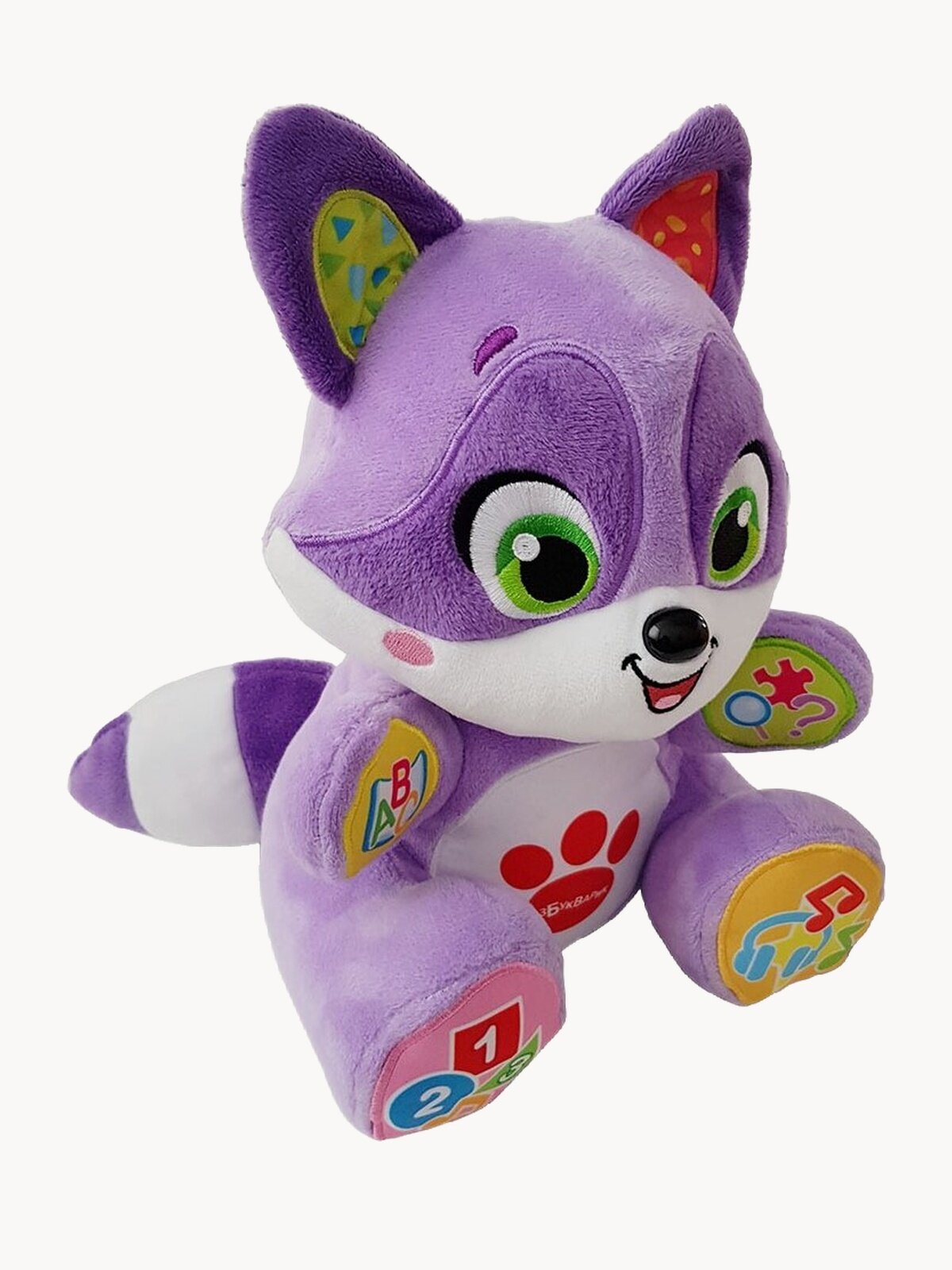 Интерактивная развивающая игрушка Азбукварик Енотик-сказочник, фиолетовый/белый