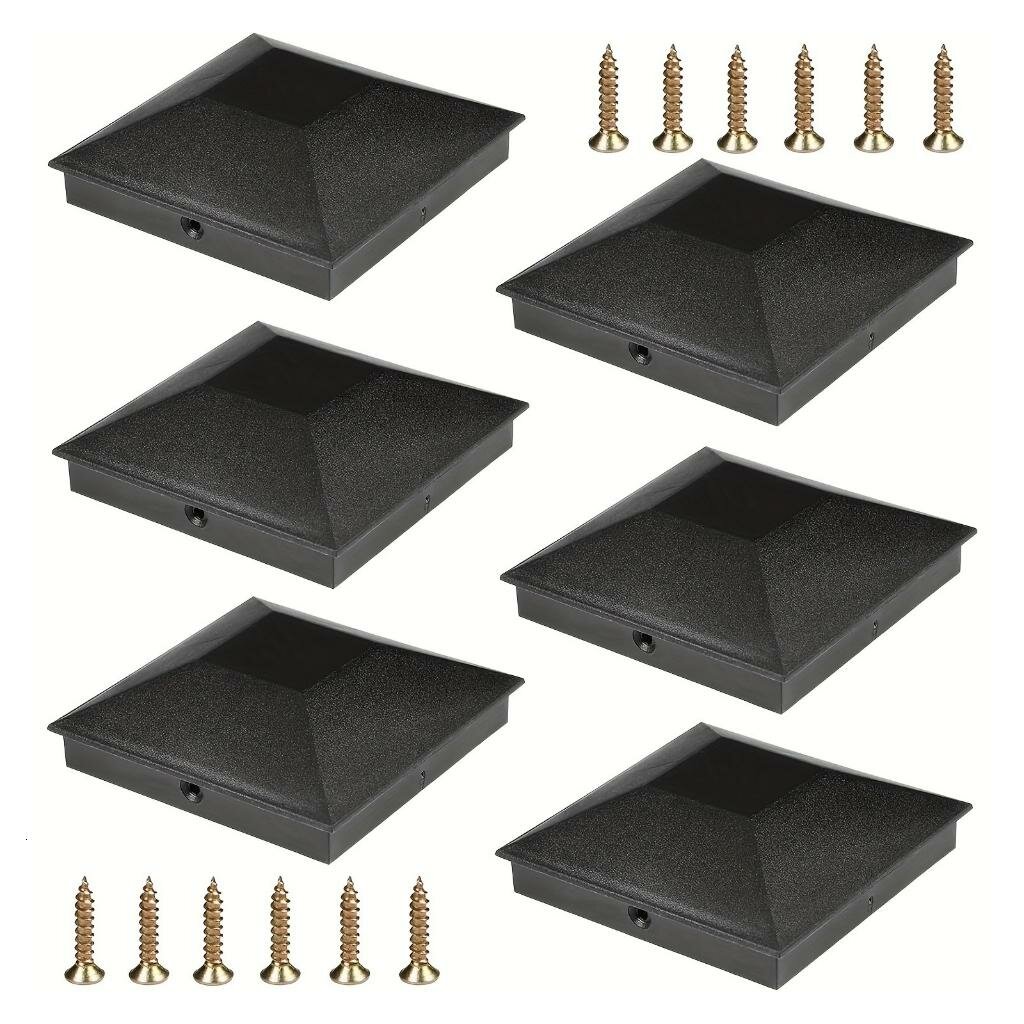 6 3,5-дюймовых деревянных колпачков для забора, пластиковые водонепроницаемые УФ-колпачки для колонн из полипропилена, пирамидальные колпачки для колонн