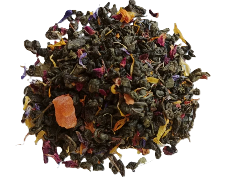 Чай зелёный Ганпаудер "Чай с манго" ароматизированный, 100 гр