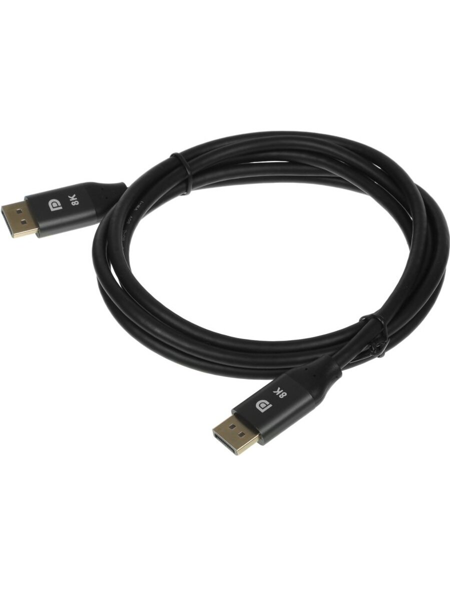 Кабель аудио-видео Cactus CS-DP-DP-1.4-2 DisplayPort (m)/DisplayPort (m) 2м. позолоч. конт. черный