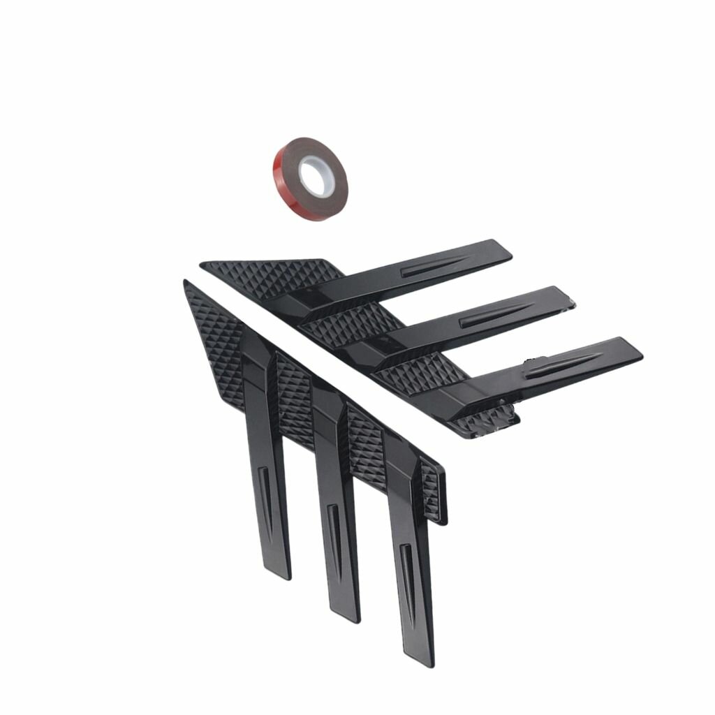 Универсальный спойлер на боковом стекле заднего вида для модификации автомобиля-черная пара из углеродного волокна