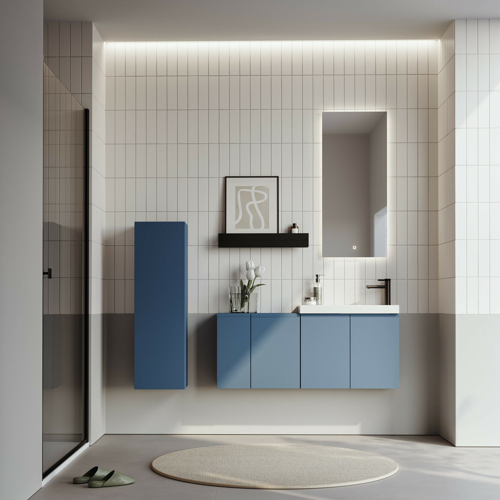 Комплект мебели для ванной "Orka Ferla", компактный, стильный