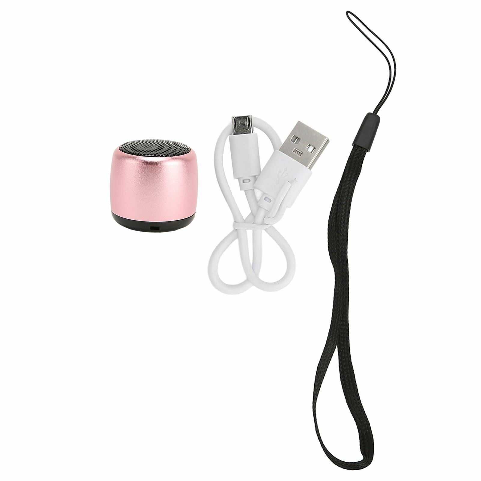 Мини-динамик Bluetooth, сабвуфер, USB, металлический, розовый