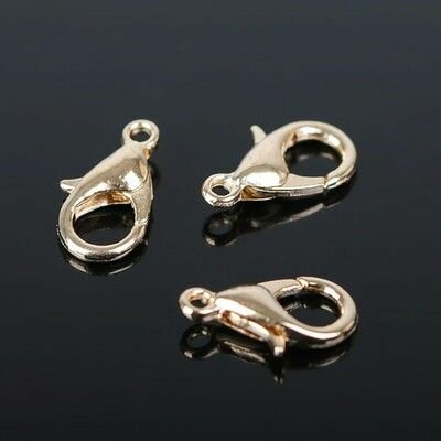 Замок карабин 10 шт. 12*7 мм, цвет золото