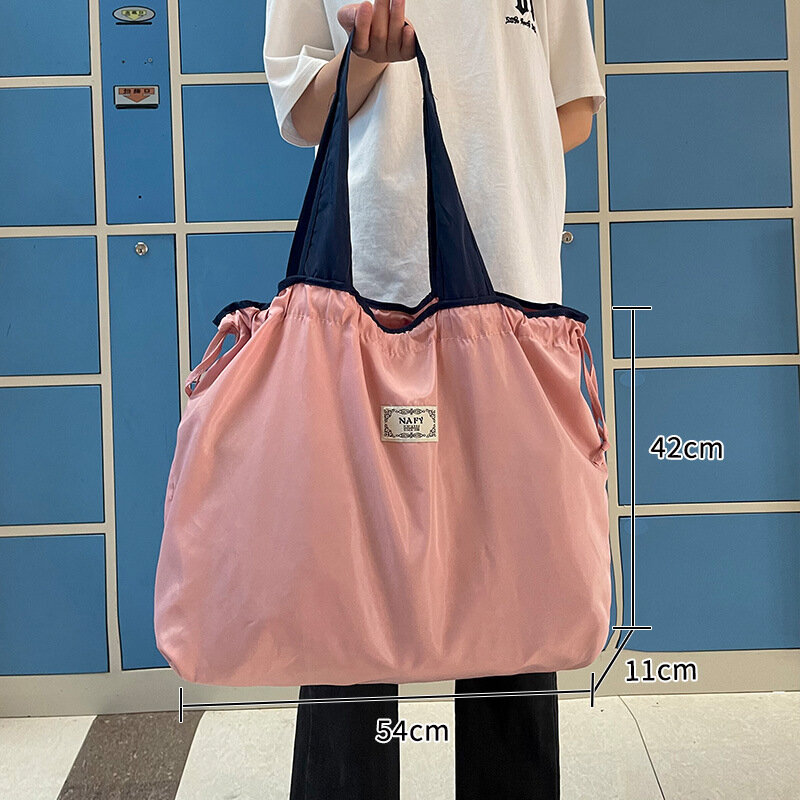 Экстра-Лардж Складная Сумка для Покупок, Оксфордская Ткань, Сакура Розовый - Повседневная Сумка для Рынка