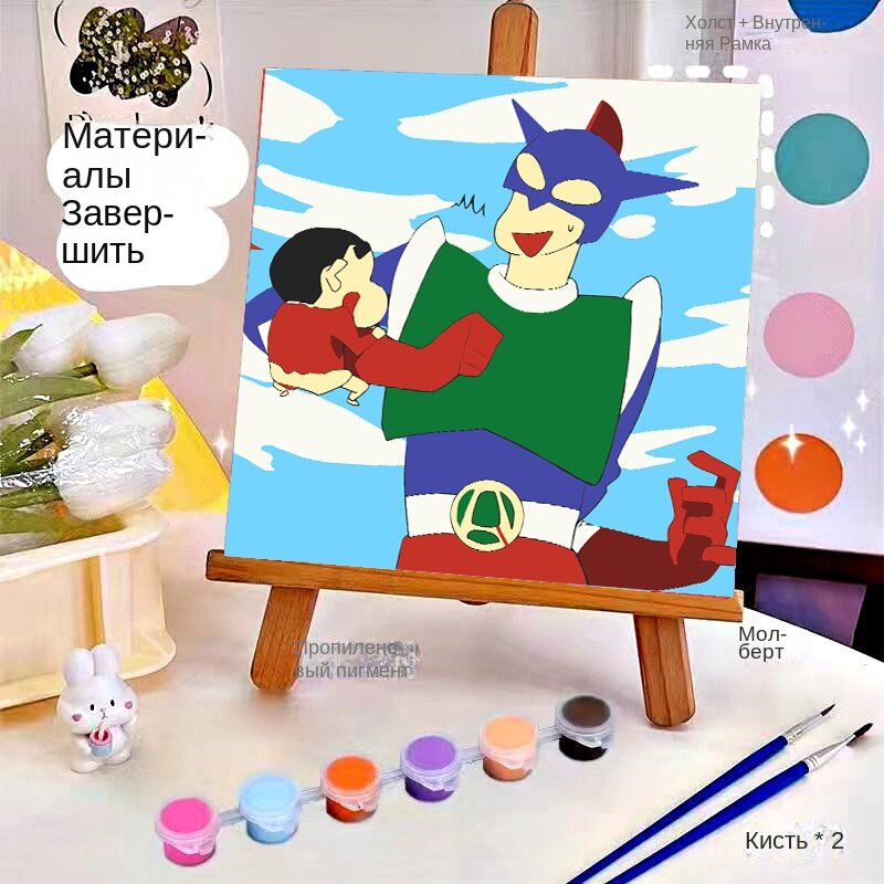 Цифровая картина маслом 20*20, аниме, раскраска маслом, ручная роспись маслом, декор для спальни.