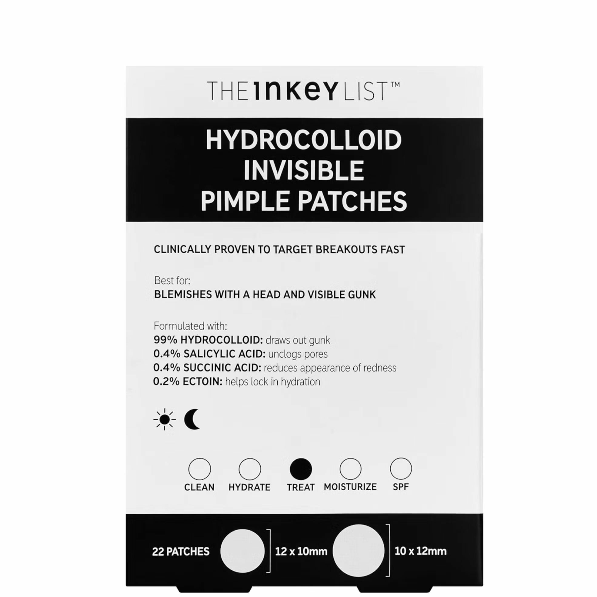 The Inkey List Невидимые патчи от прыщей Hydrocolloid Invisible Pimple Patches 22 patches