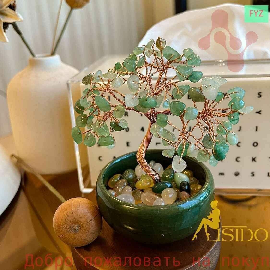 Дерево счастья из натурального Нефрит