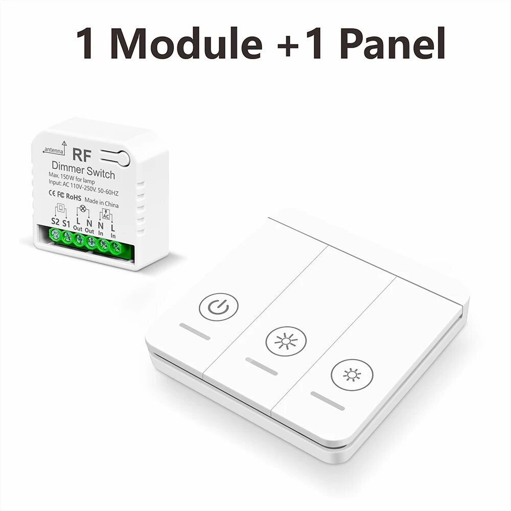 Беспроводной диммер SLMPLEFUN DIMMER01+WP073DIM+KT07DIM 1Receiver 1Panel