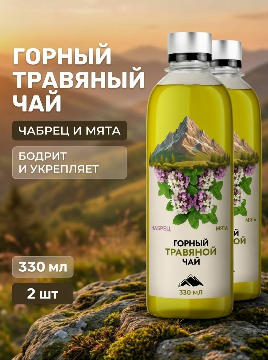 (2шт) Горный травяной чай Чабрец и мята, 330 мл
