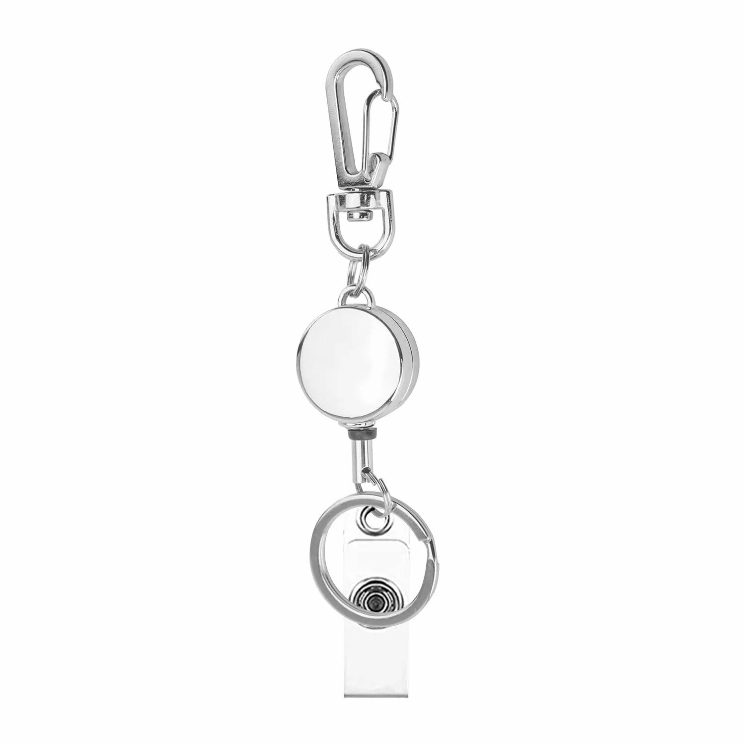 Телескопический брелок-ретрактор для бейджа розовое золото silver