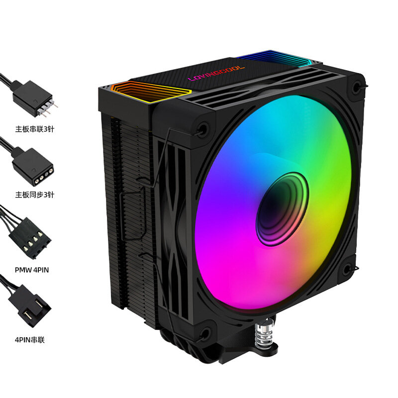 Кулер для процессора с 6 медными трубками, бесшумная воздушная охлаждающая башня, двойной вентилятор, высокопроизводительный вентилятор для процессоров Intel