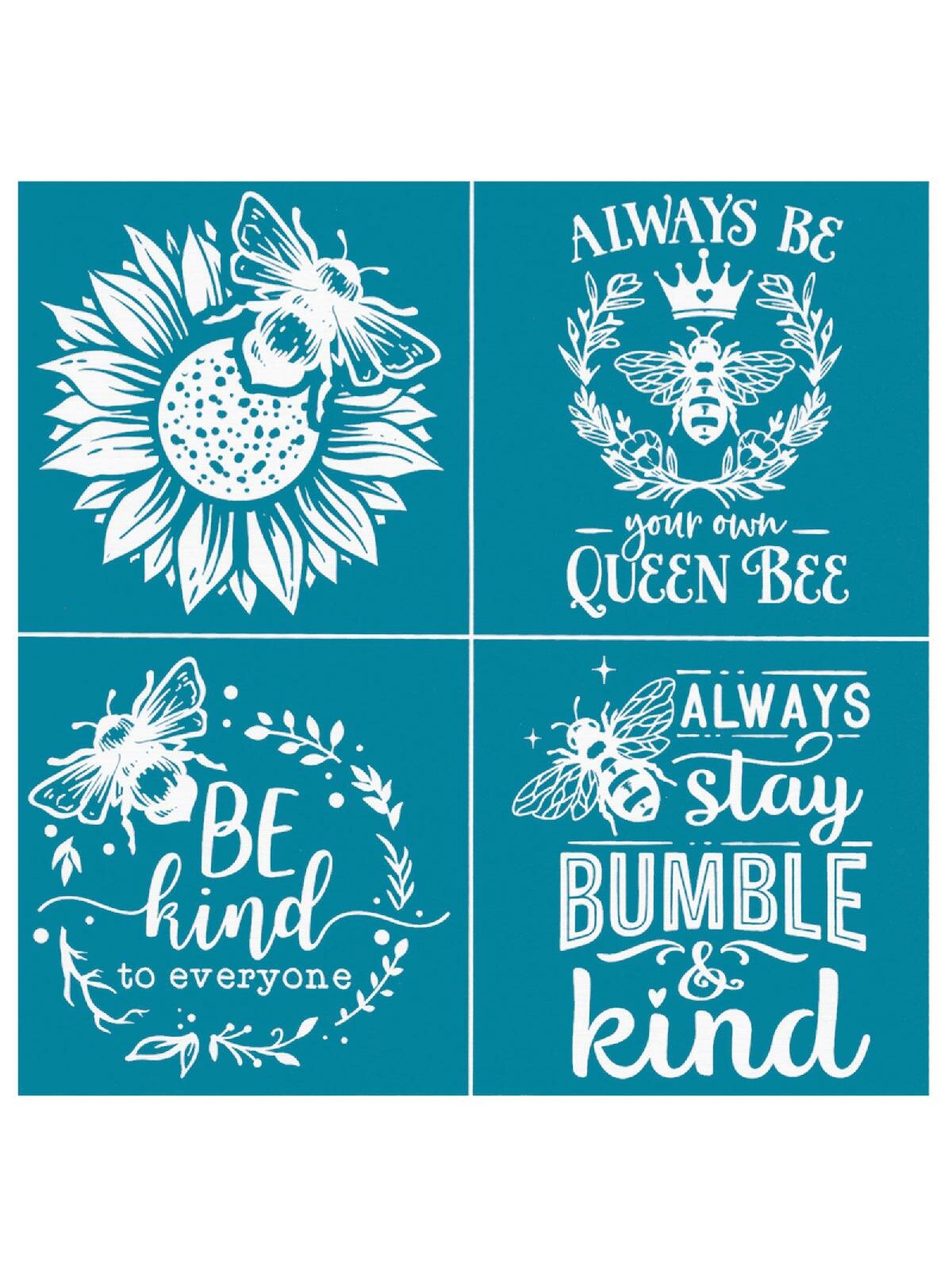 Подсолнечная Пчела Самоклеящийся Трафарет Для Шелкотрафаретной Печати Сетчатые Передачи для DIY Росписи Дерева Футболка Подушка Тканевые Сумки Текстильное Украшение