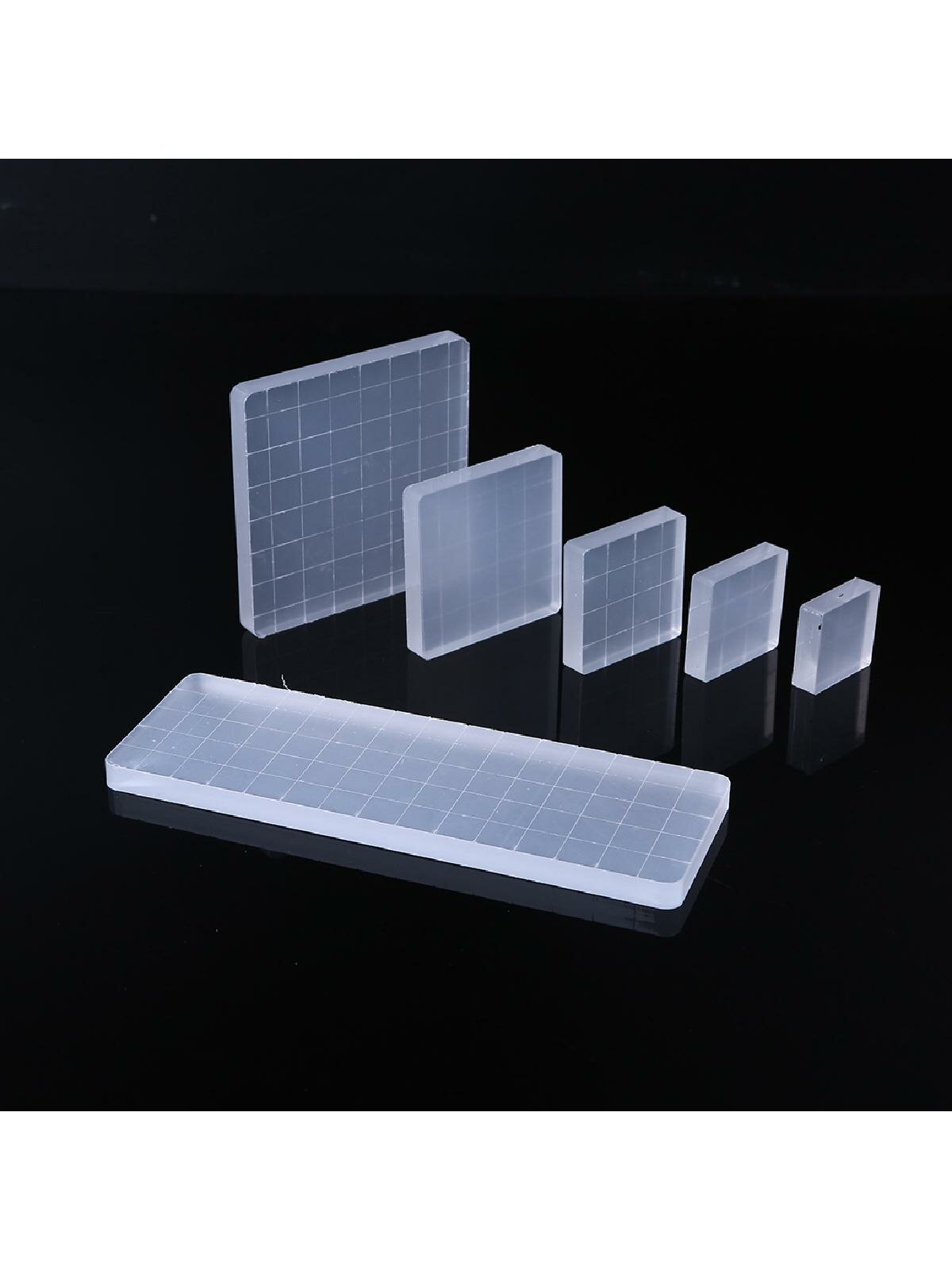 6 Шт штамповых блоков, набор акриловых прозрачных необходимых инструментов для тиснения с линиями сетки, ручка для поделок в стиле скрапбукинг