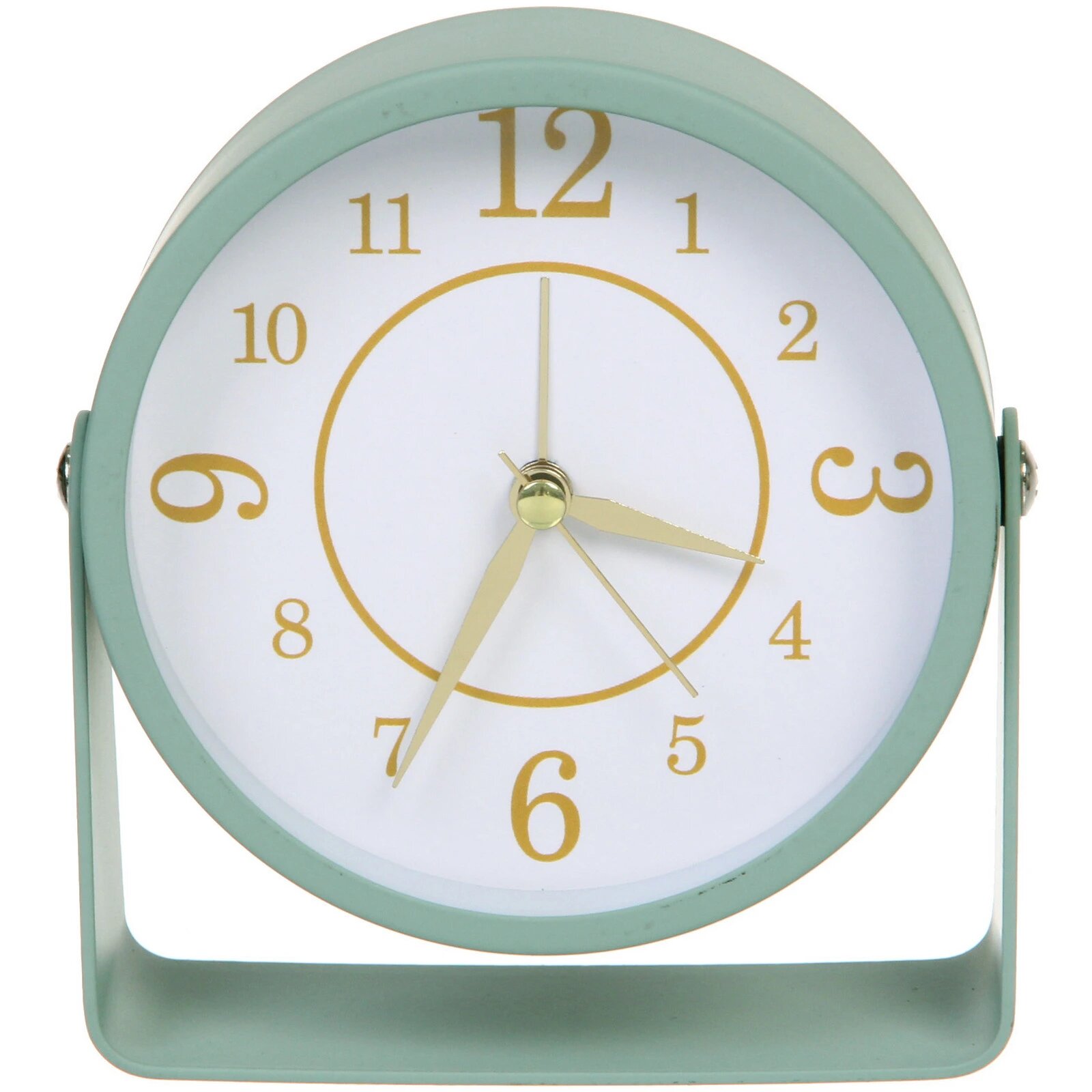 Будильник настольный «GLORIA» с аналоговым циферблатом, 11x4 см, светло-зелёный, металл/пластик