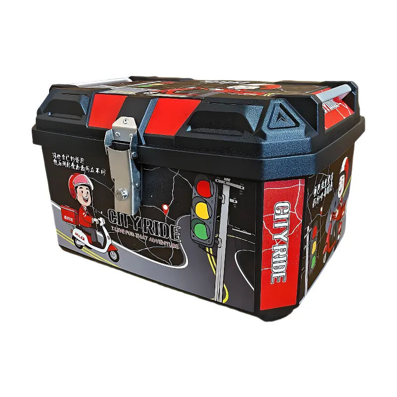 80-литровый мотоциклетный багажник, большой объем, багажник для электромобиля, ящик для инструментов, педаль, гоночный ящик, черный рыцарь, ящик для доставки