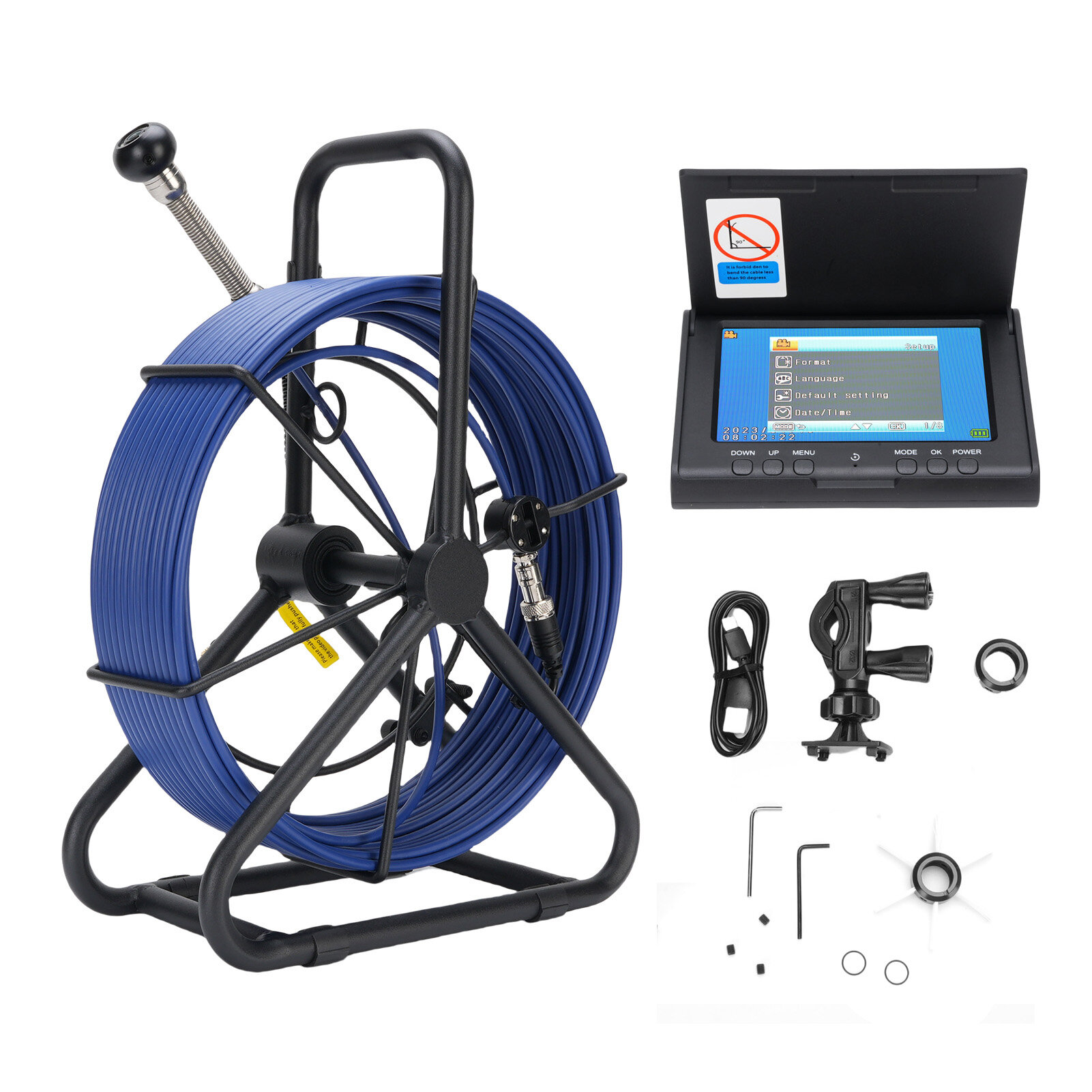 30-метровая камера для осмотра канализации, 18 мм, 1080p, IP68, водонепроницаемая, 4,3-дюймовый экран, запись DVR, карта памяти 32 ГБ, эндоскоп для осмотра канализационных труб.