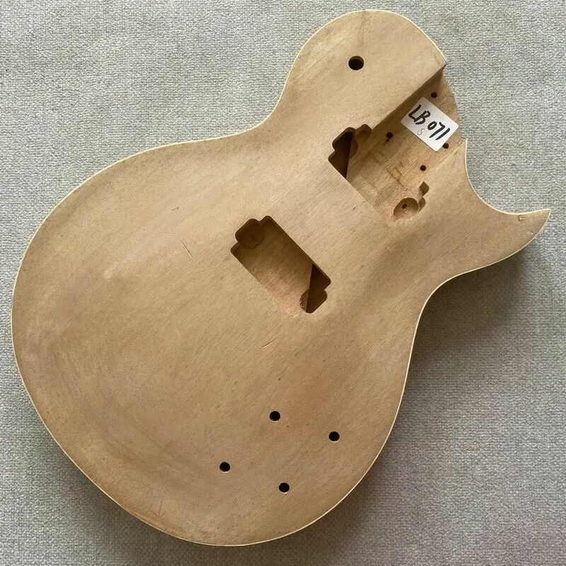 Электрогитара LB071 6 струн, корпус из натурального твердого дерева, 3+3 настройные колки, HH-пикап, DIY