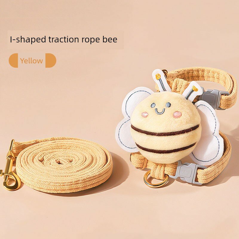 Little Bee Желтая кошачья поводок с мягкой тканью, длина 1.2м, размер S для кошек 2-5 фунтов, удобная прогулка