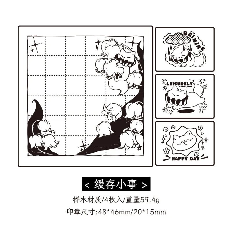 Ручная печать для записи кошек, деревянная печать, милый кот, сделай сам, декоративный маленький штамп для расписания